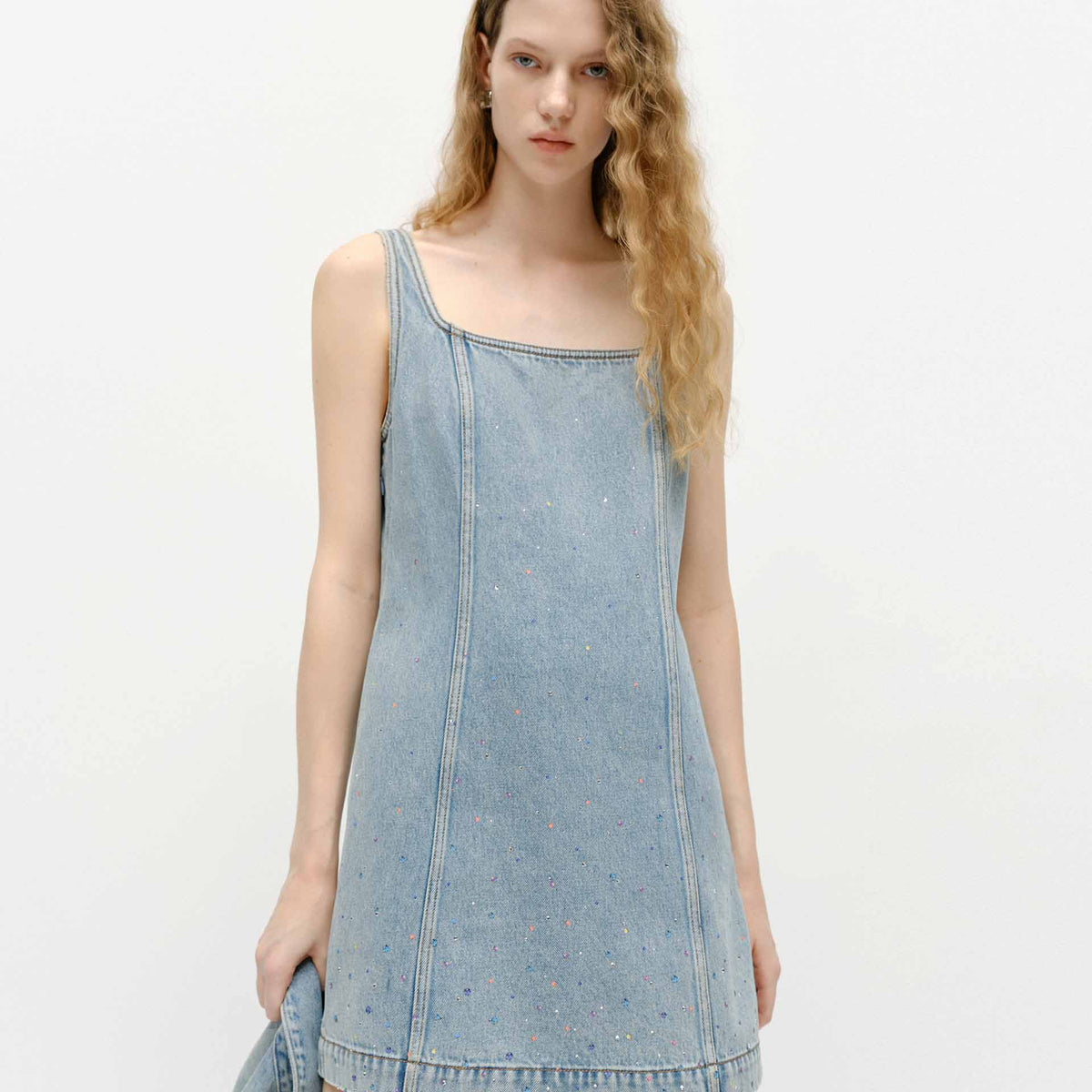 MO&Co. Women's Crystal Detail Sleeveless Dress