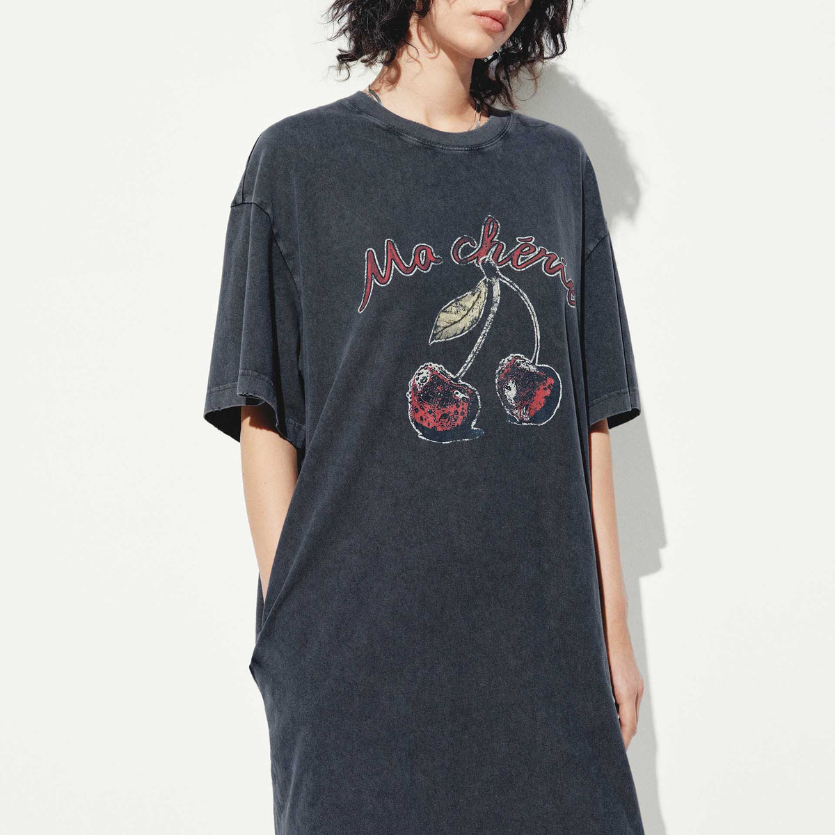 MO&Co. Women's Cherry Cotton Loose Dress