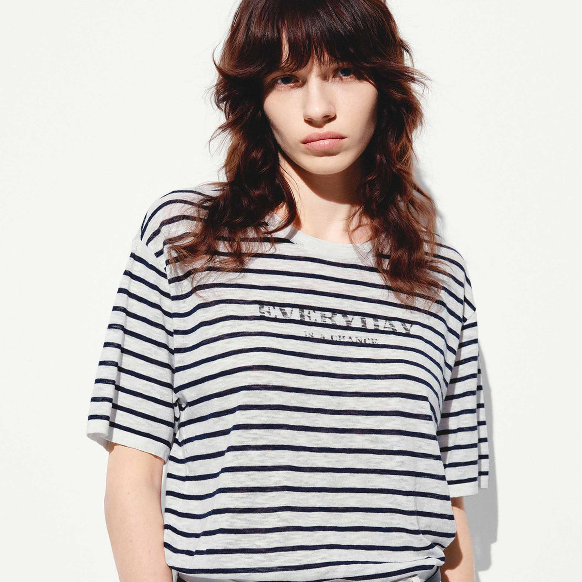 MO&Co. Women's Drop Shoulder Slogan Top