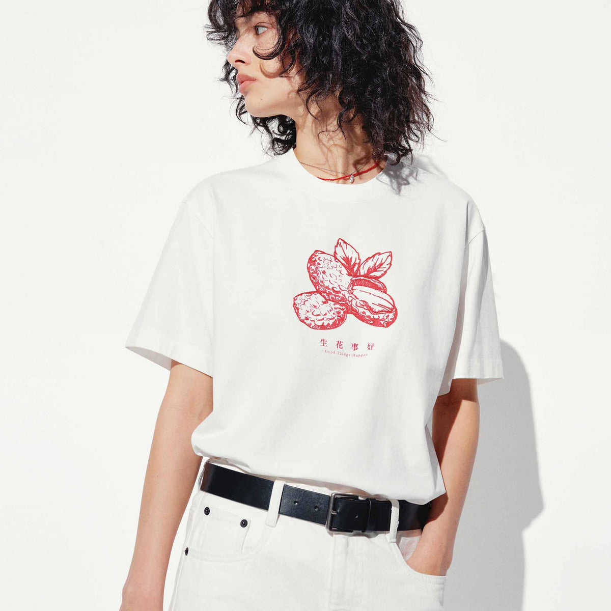 MO&Co. Women's Peanut Print Cotton T-shirt