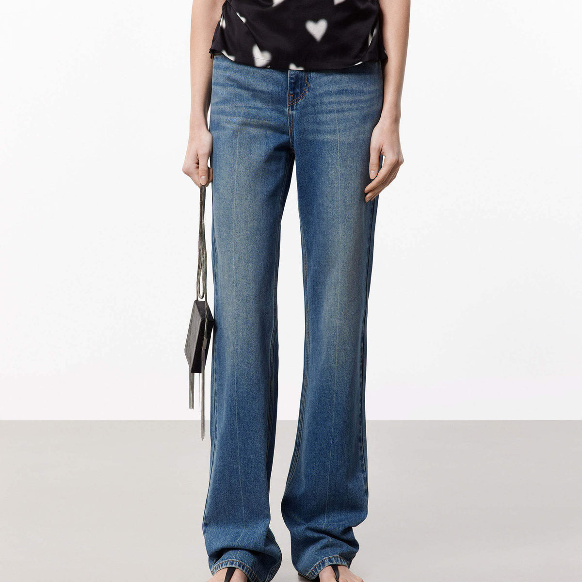 MO&Co. Women's Straight Leg Denim Jeans