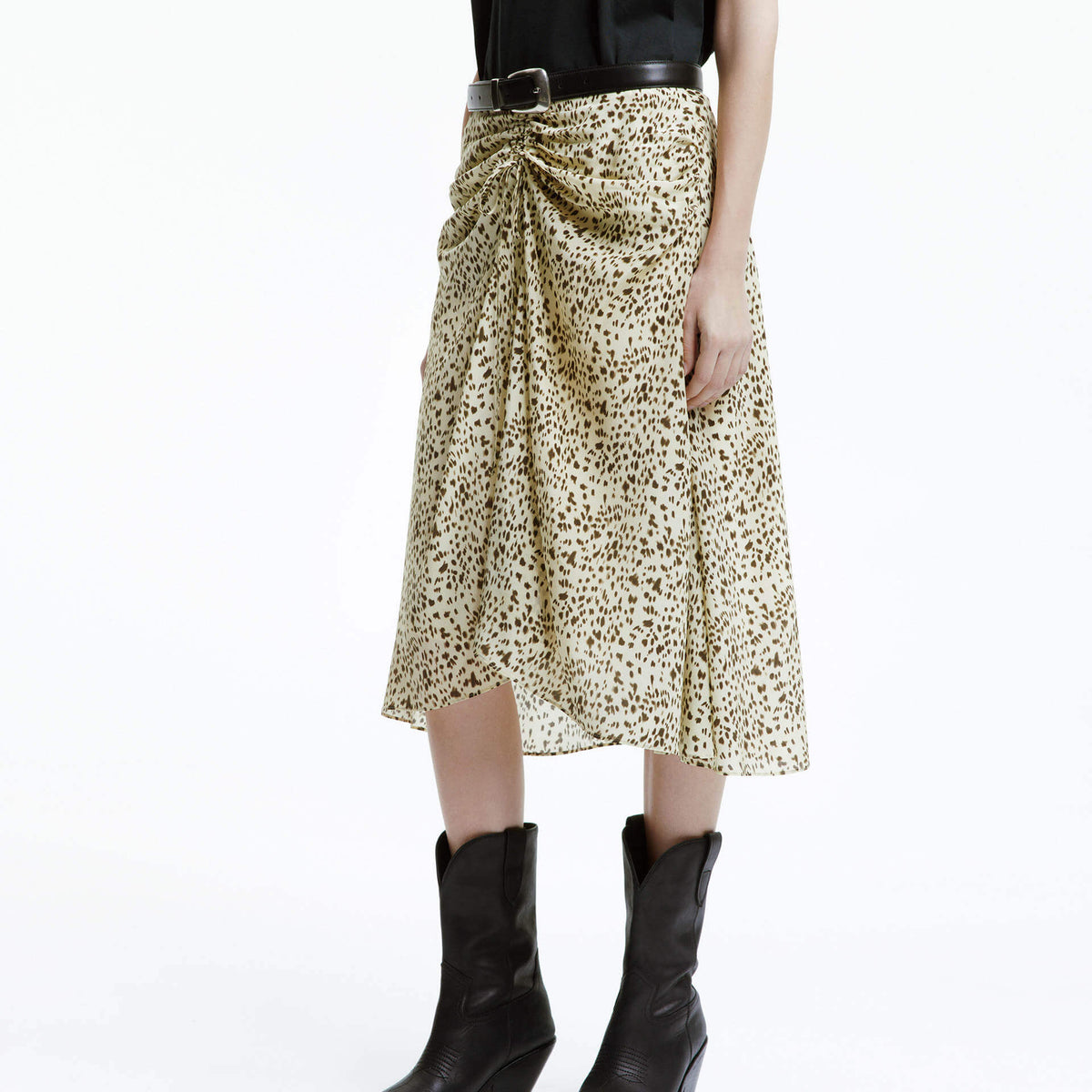 MO&Co. Women's Leopard Print Silk Skirt