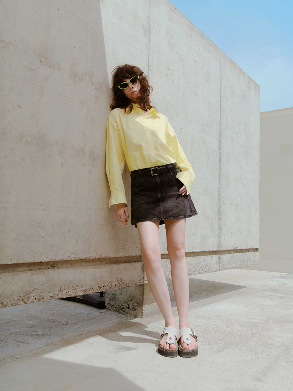 MO&Co. Women's Contrast Trim Cotton Shirt