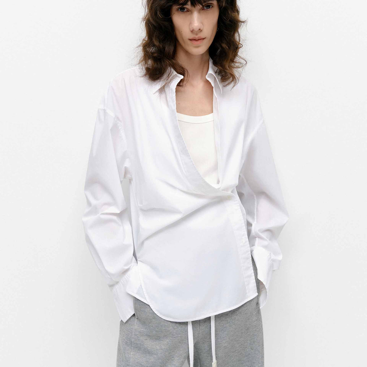 MO&Co. Women's Cotton Blend Deconstructed Shirt