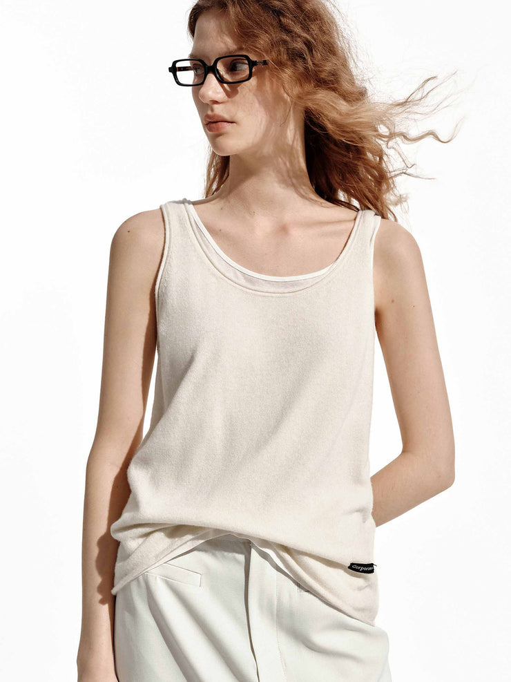 MO&Co. Women's Layered Detail Wool Tank