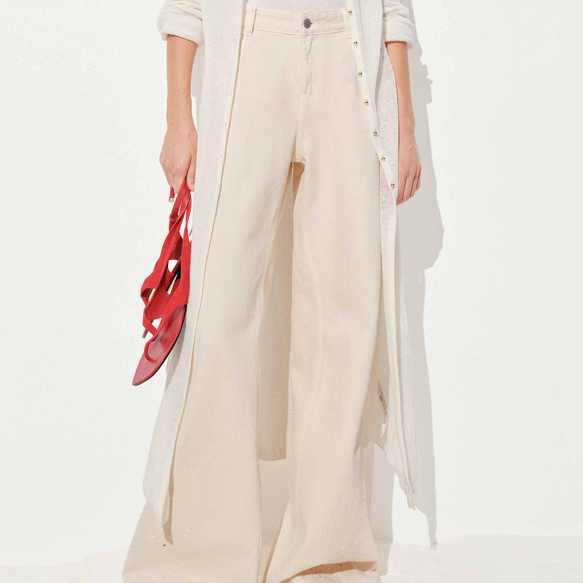 MO&Co. Women's Ink-splashed Wide Leg Jeans