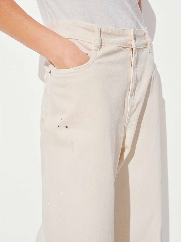 MO&Co. Women's Ink-splashed Wide Leg Jeans