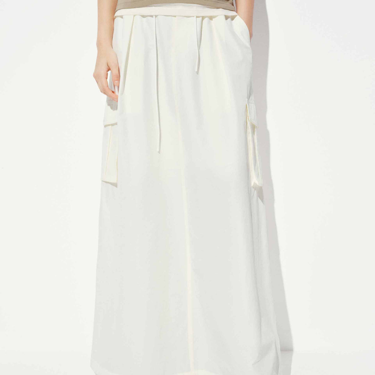 MO&Co. Women's Back Slit Drawstring Skirt