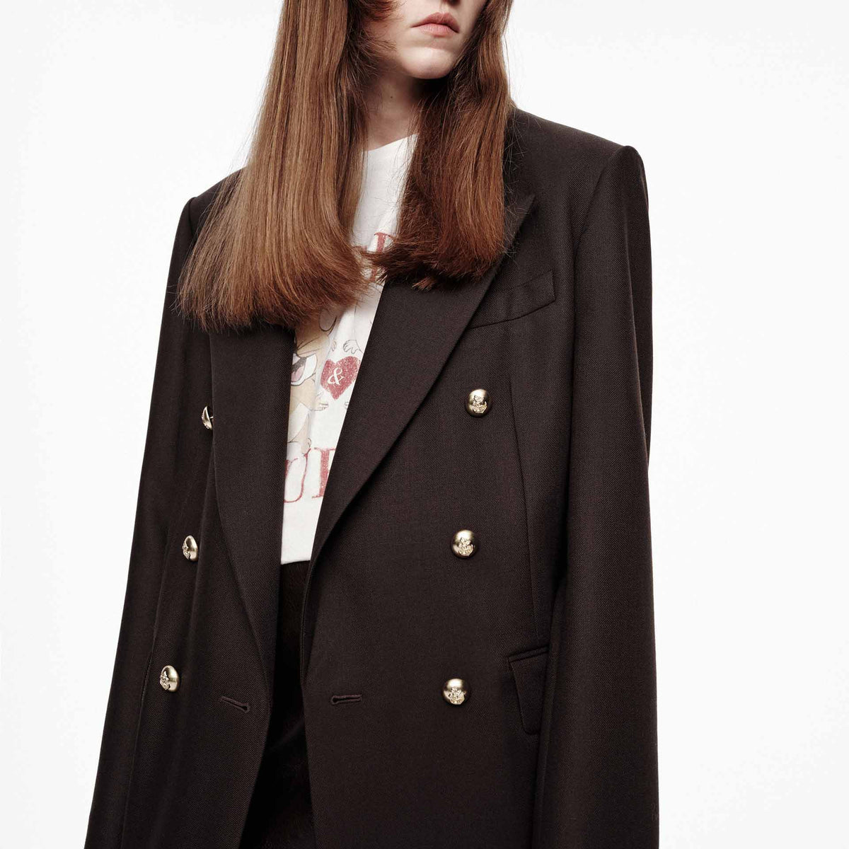 MO&Co. Women's Metal Button Vintage Blazer