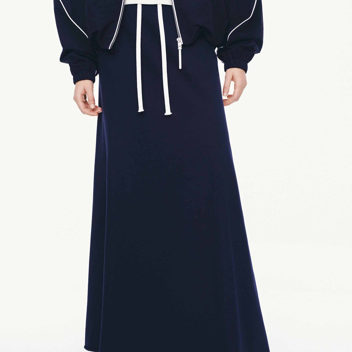MO&Co. Women's Raw Hem Drawstring Skirt