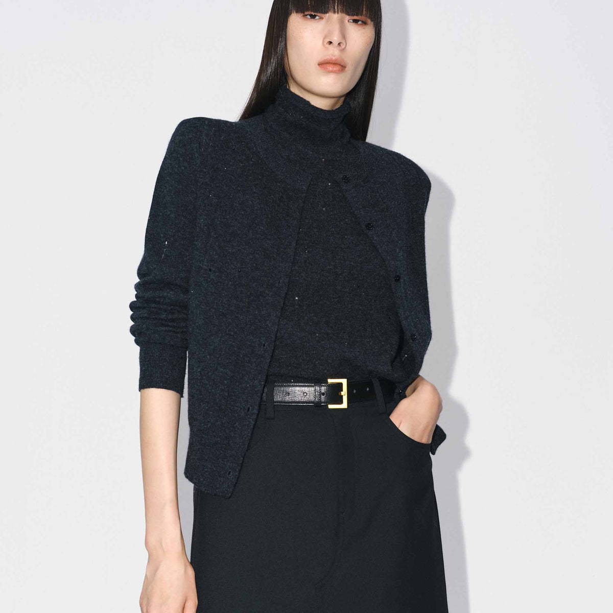 MO&Co. Women's Two Piece Rhinestone Cardigan