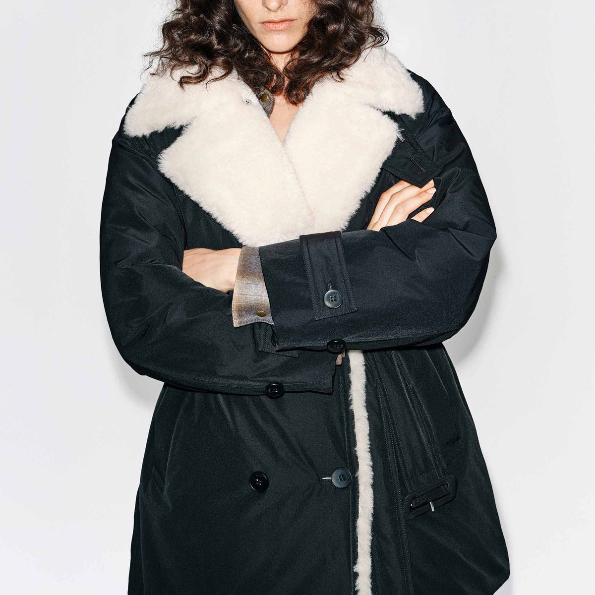 MO&Co. Women's Double Breasted Belted Down Jacket
