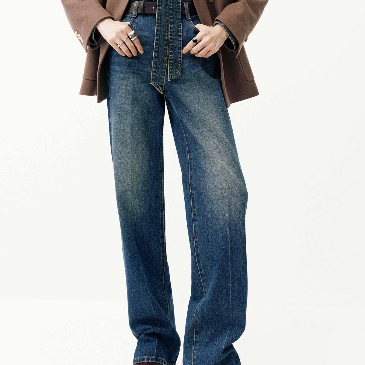 MO&Co. Women's Chain Detail Cotton Jeans