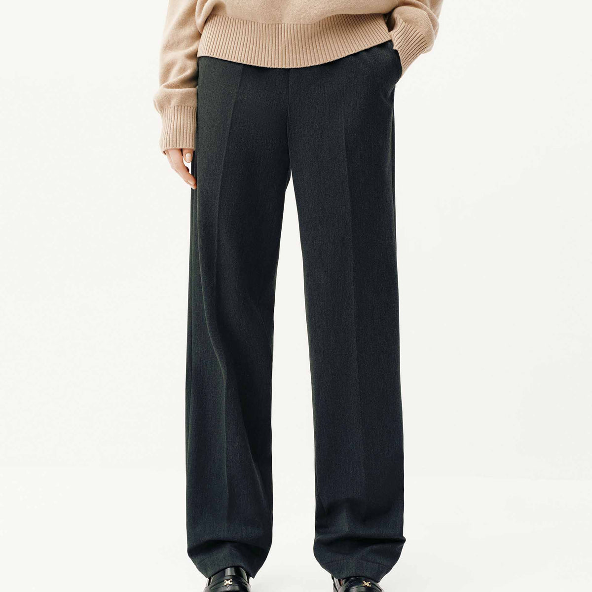 MO&Co. Women's Pressed Creases Drawstring Trousers