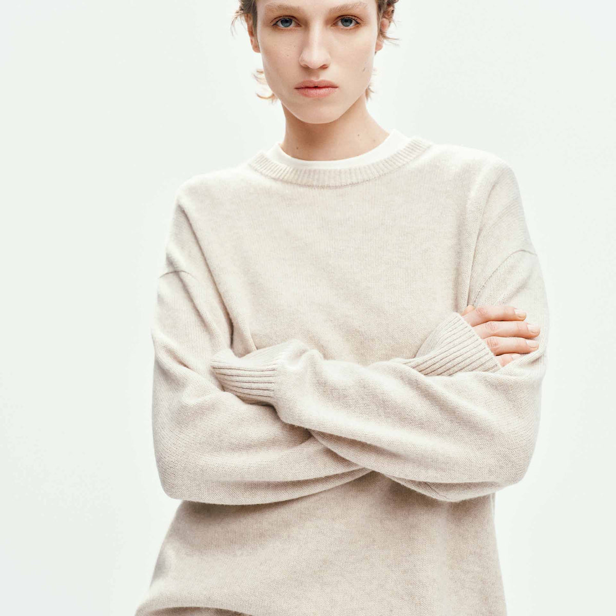MO&Co. Women's Wool Cashmere Relaxed Sweater