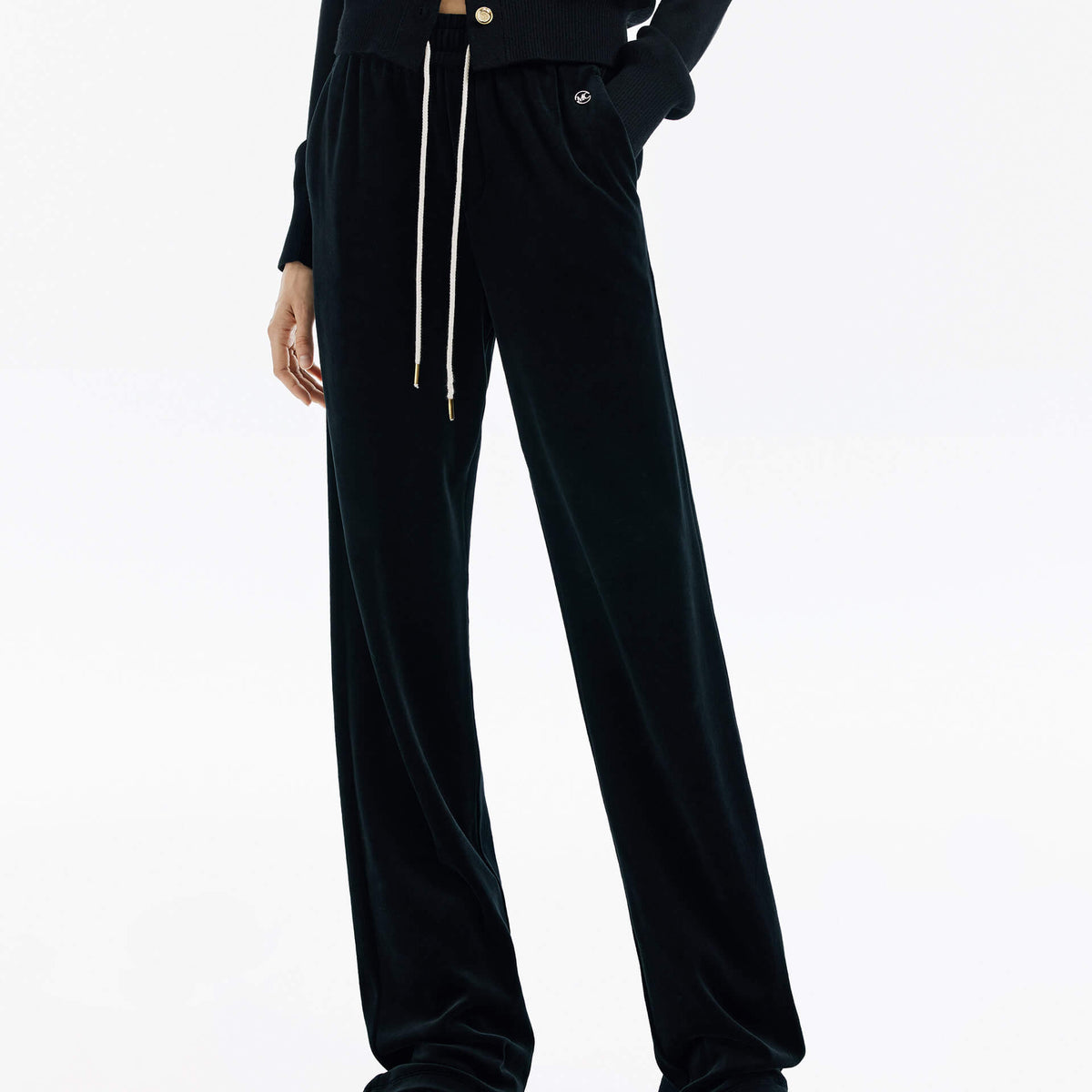 MO&Co. Women's Velvet Texture Elasticated Pants