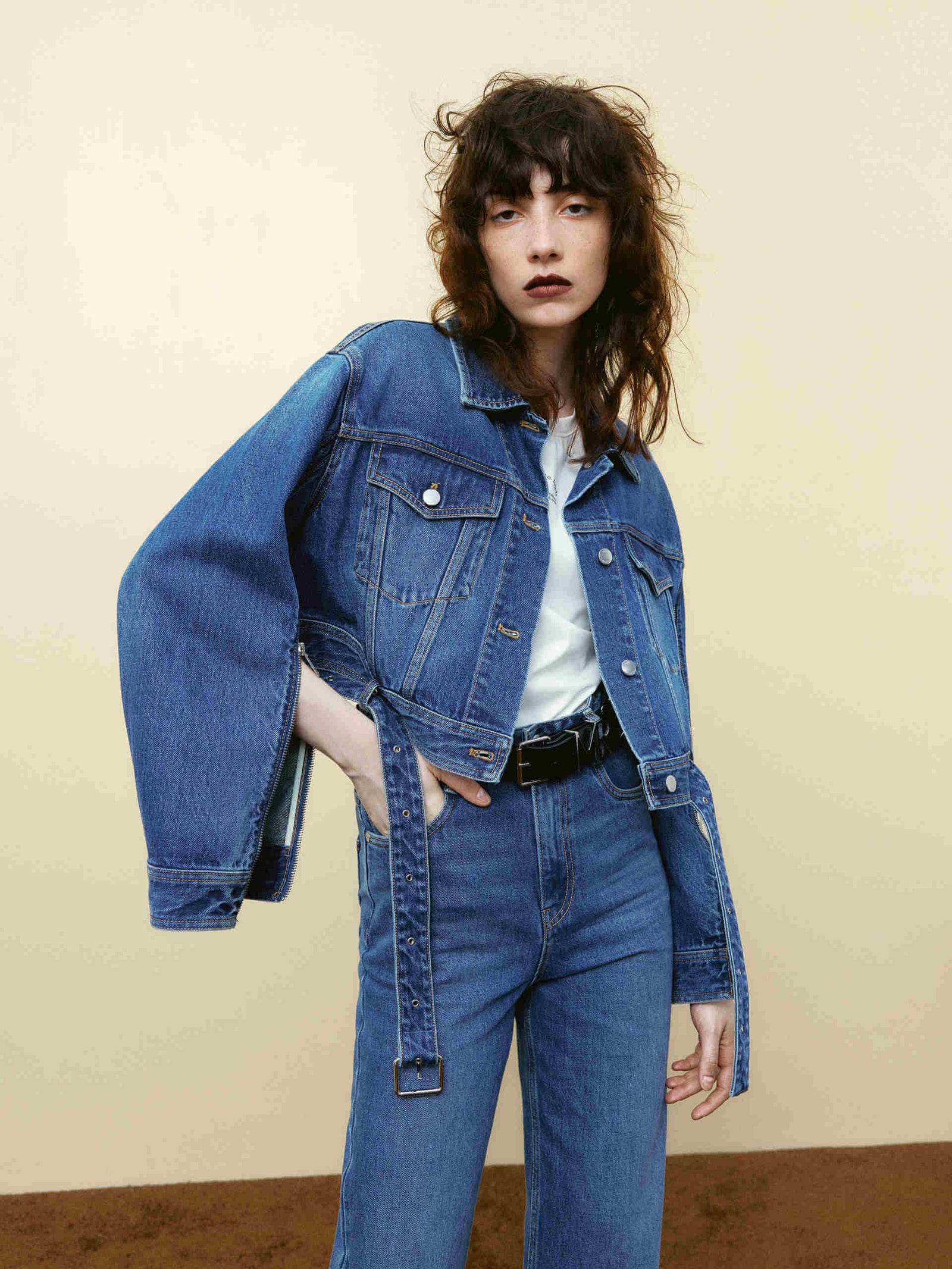 MO&Co. Women's Split Detail Denim Jacket