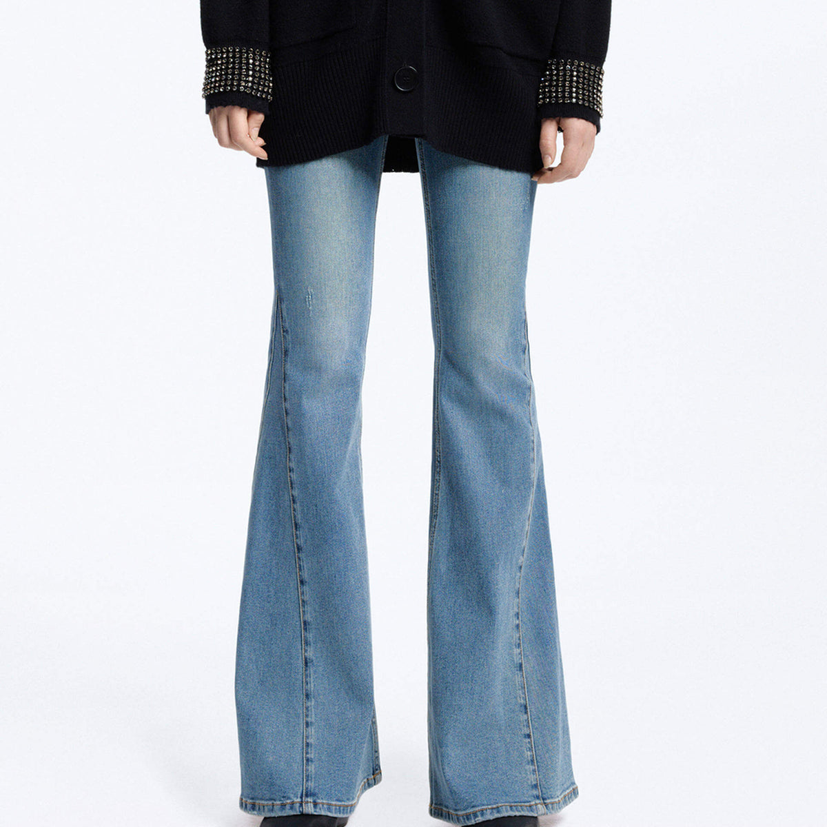 MO&Co. Women's Side Paneled Flared Jeans