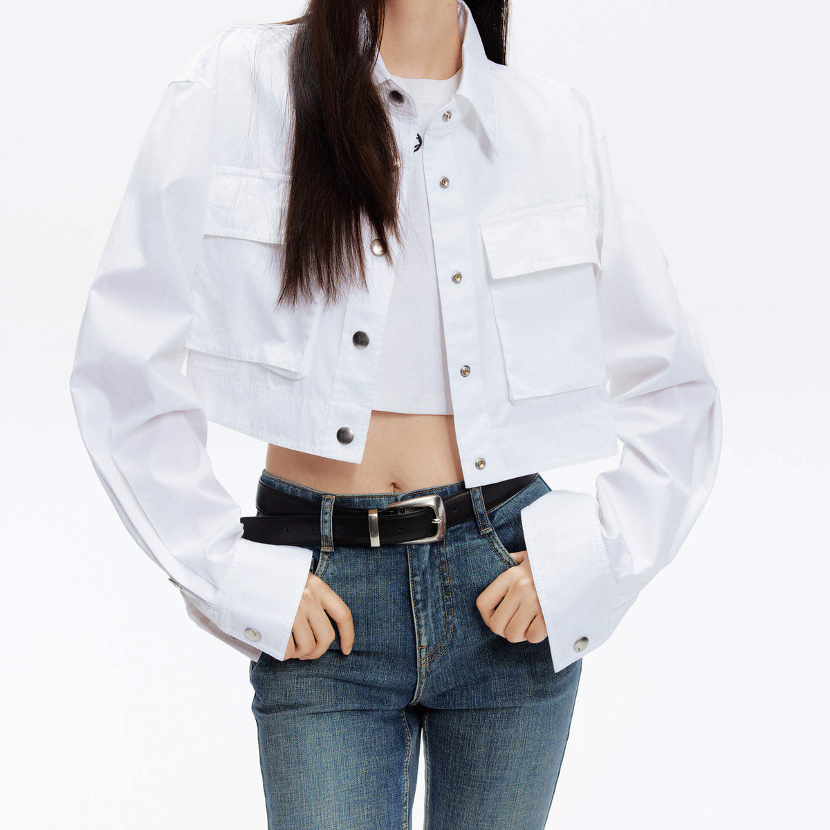 MO&Co. Cotton Front Pocket Jacket