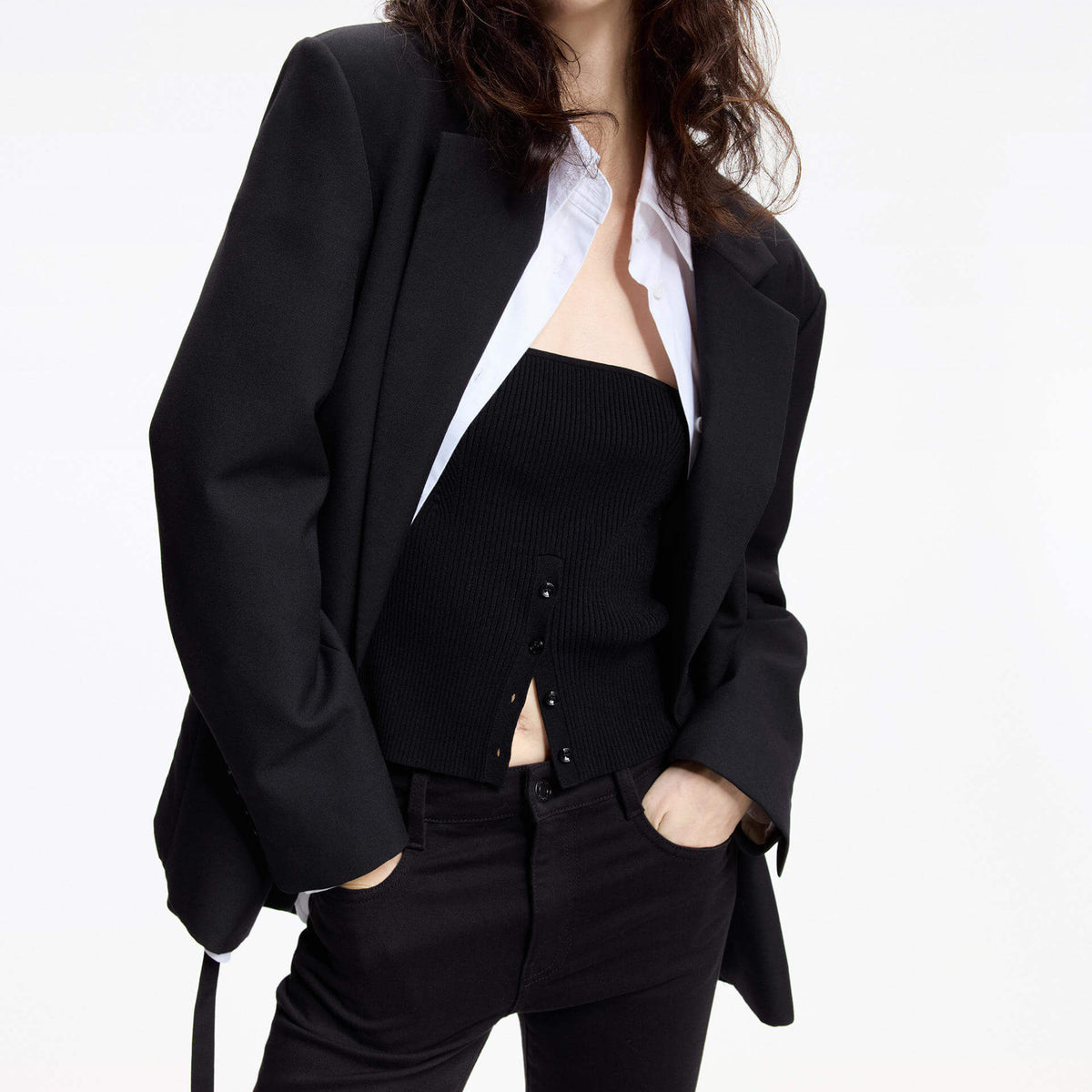 MO&Co. Women's Contrast Cuffs Tailored Blazer