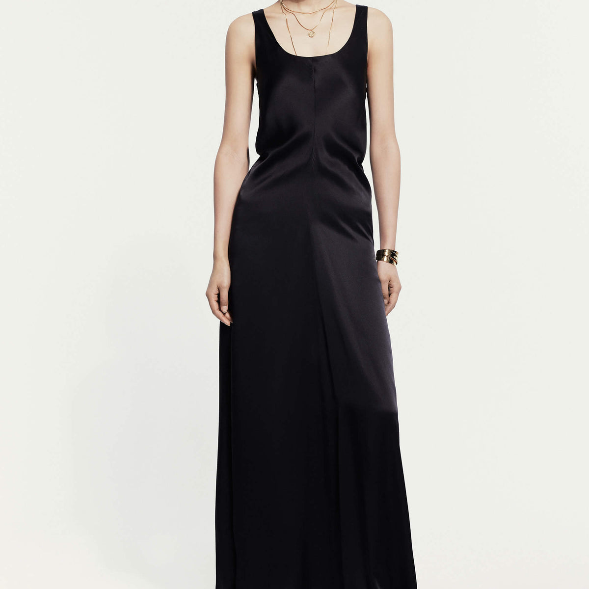 MO&Co. Women's Open Back Silk Dress