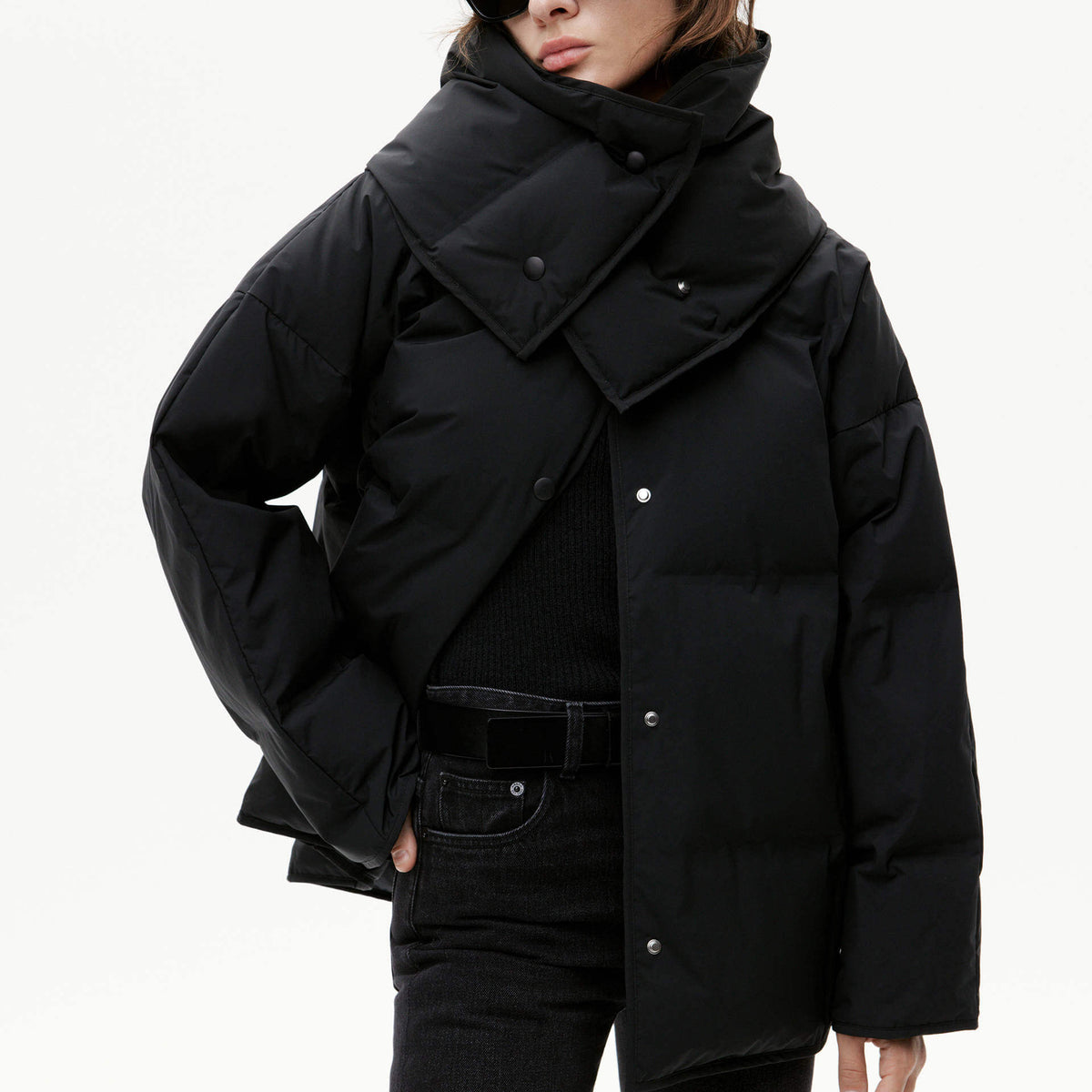 MO&Co. Women's Include Scarf Puffer Coat