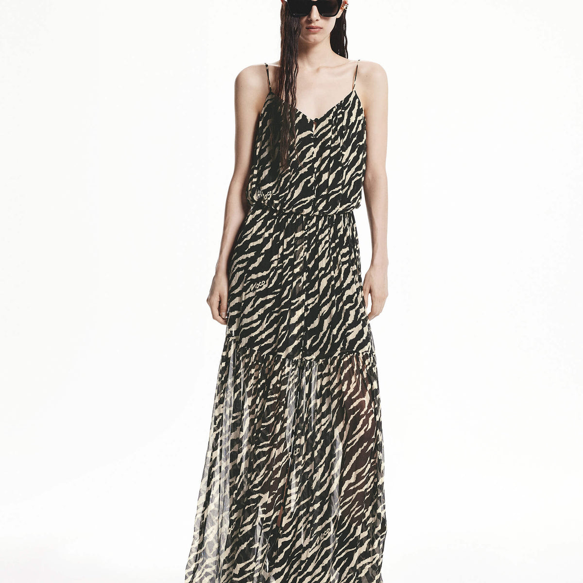 MO&Co. Women's Maxi Tiger Print Cami Dress