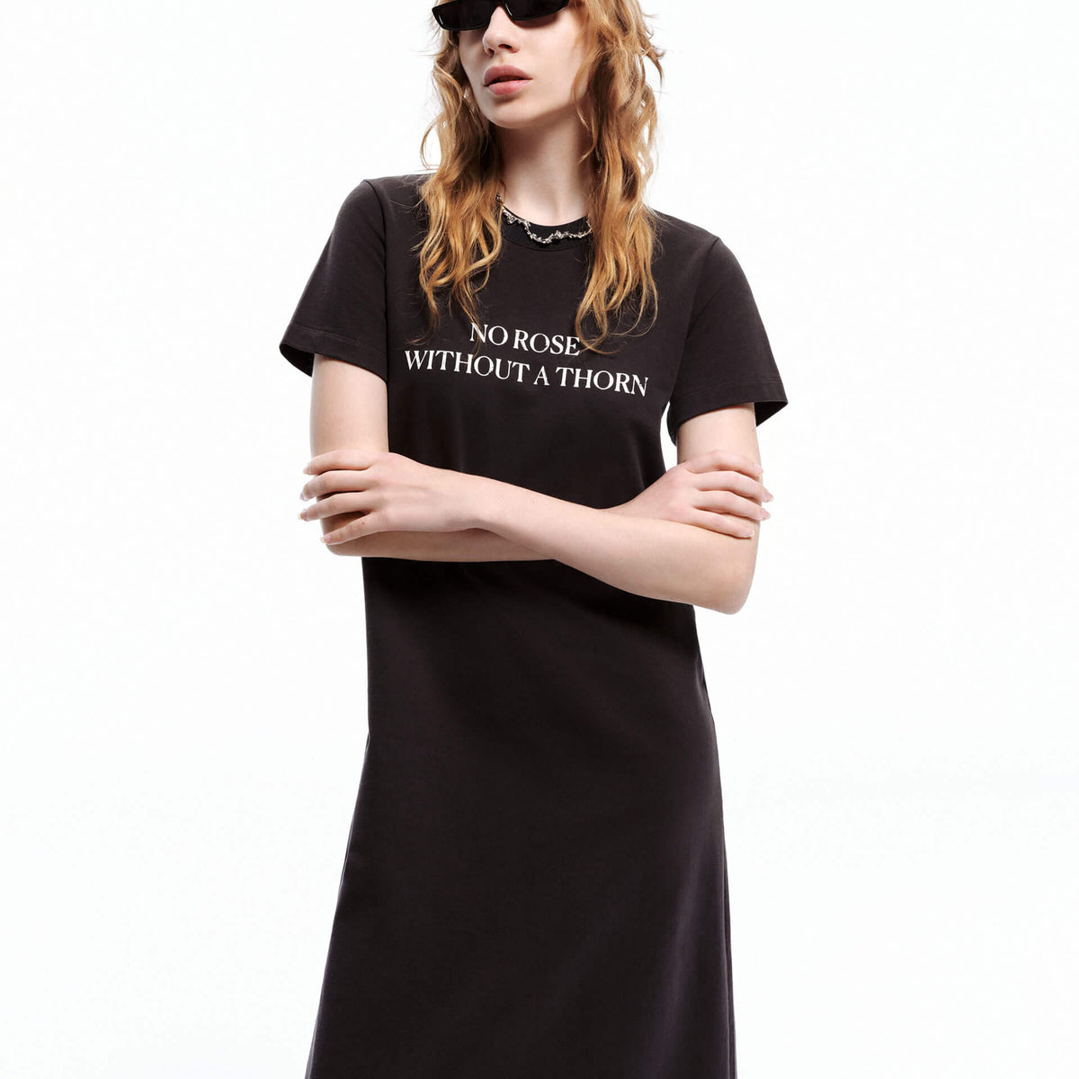 MO&Co. Women's Back Slit Tee Dress