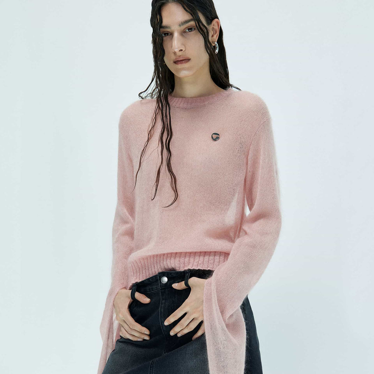 MO&Co. X Coperni Collection | Women's Lightweight Sheer Mohair Sweater