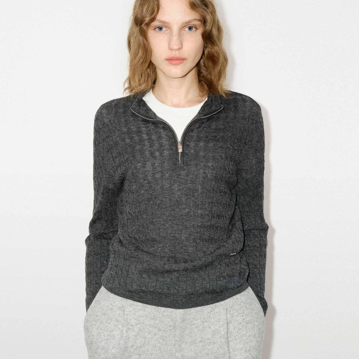 MO&Co. Women's Half Zip Wool Sweater