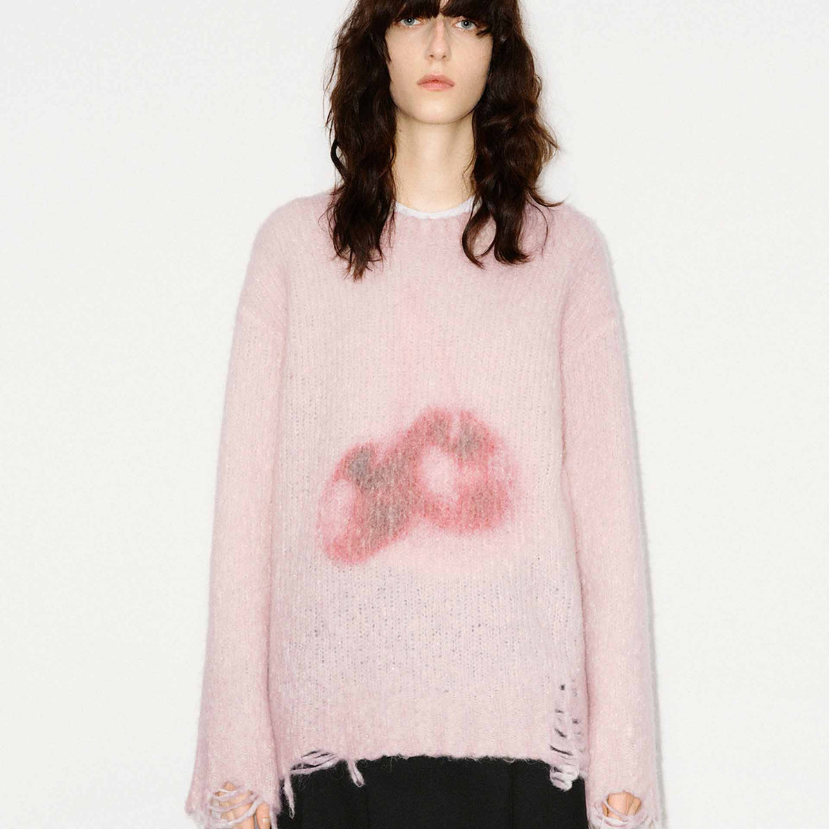 MO&Co. Women's Ripped Detail Fluffy Sweater