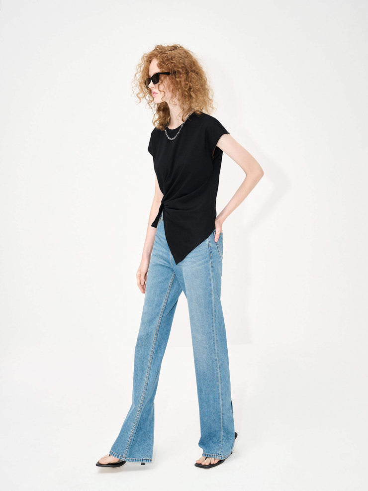 MO&Co. Women's Irregular Twist Cotton T-shirt