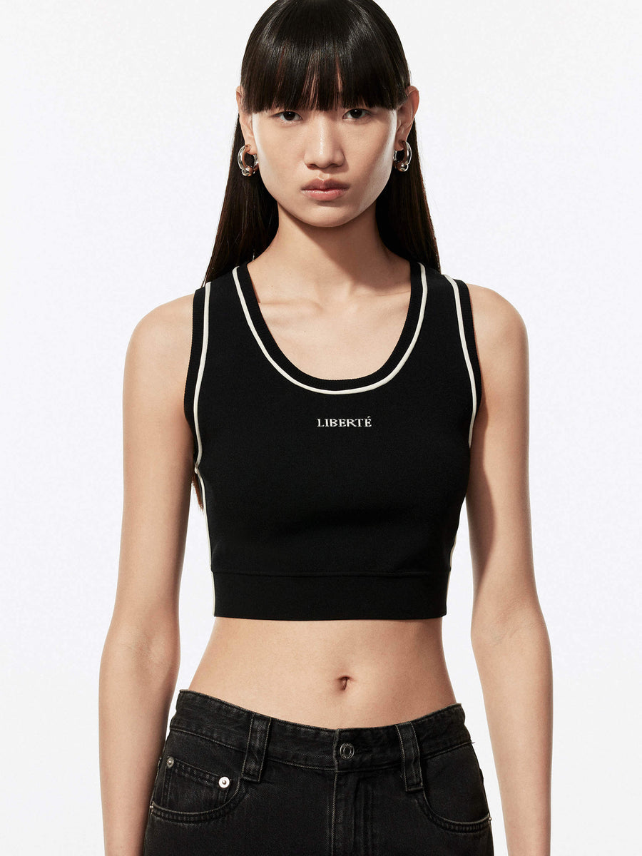 MO&Co. Women's Front Letter Cropped Tank