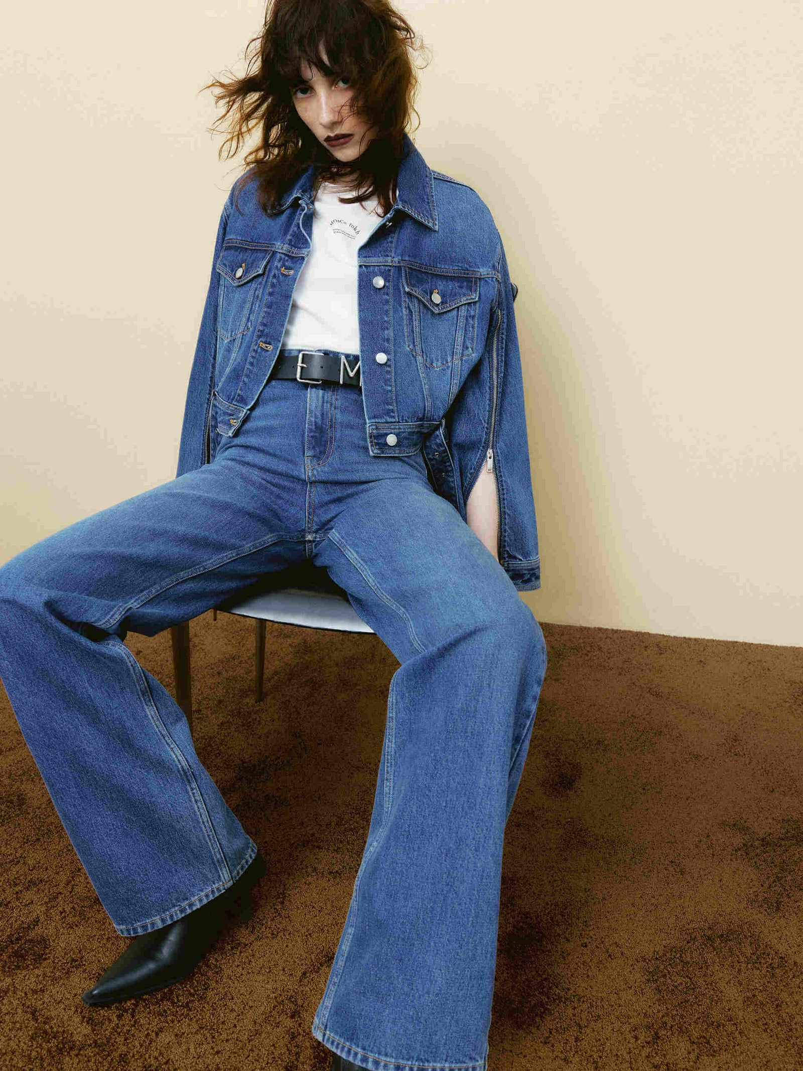 MO&Co. Women's Split Detail Denim Jacket