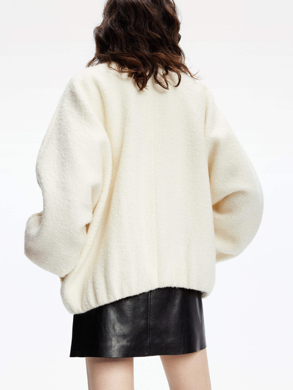 MO&Co. Women's Merino Wool Bomber Jacket