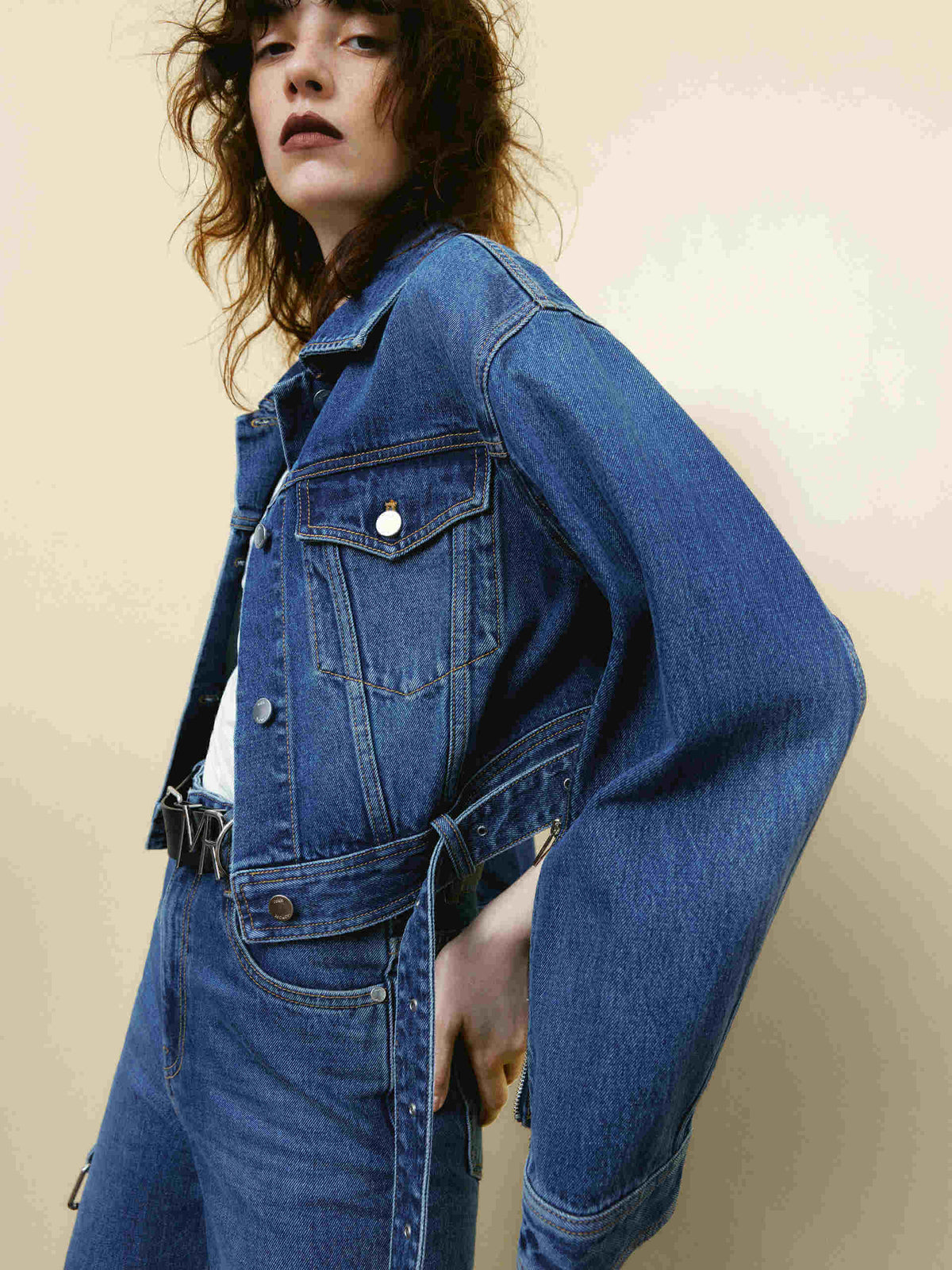 MO&Co. Women's Split Detail Denim Jacket