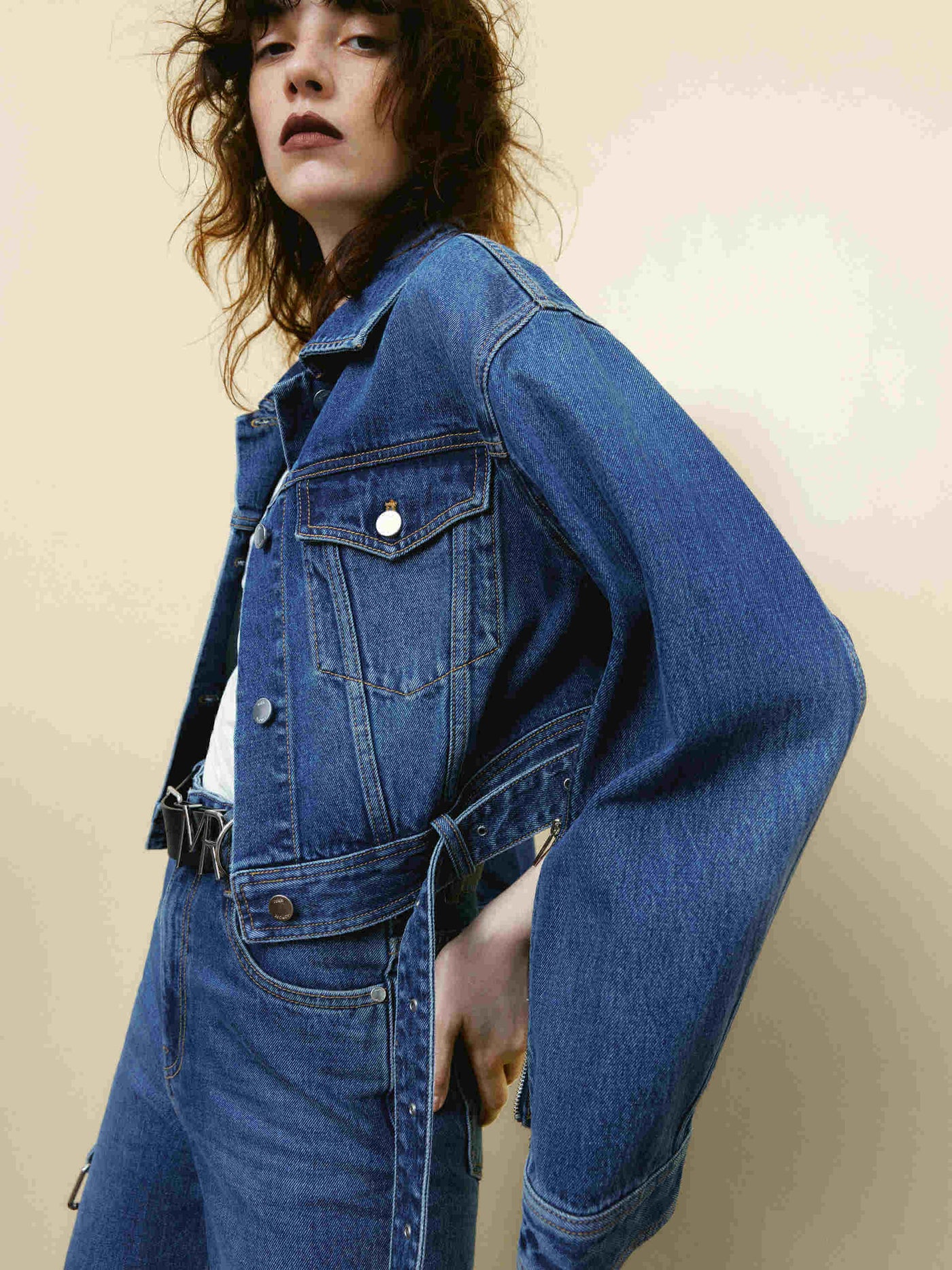MO&Co. Women's Split Detail Denim Jacket