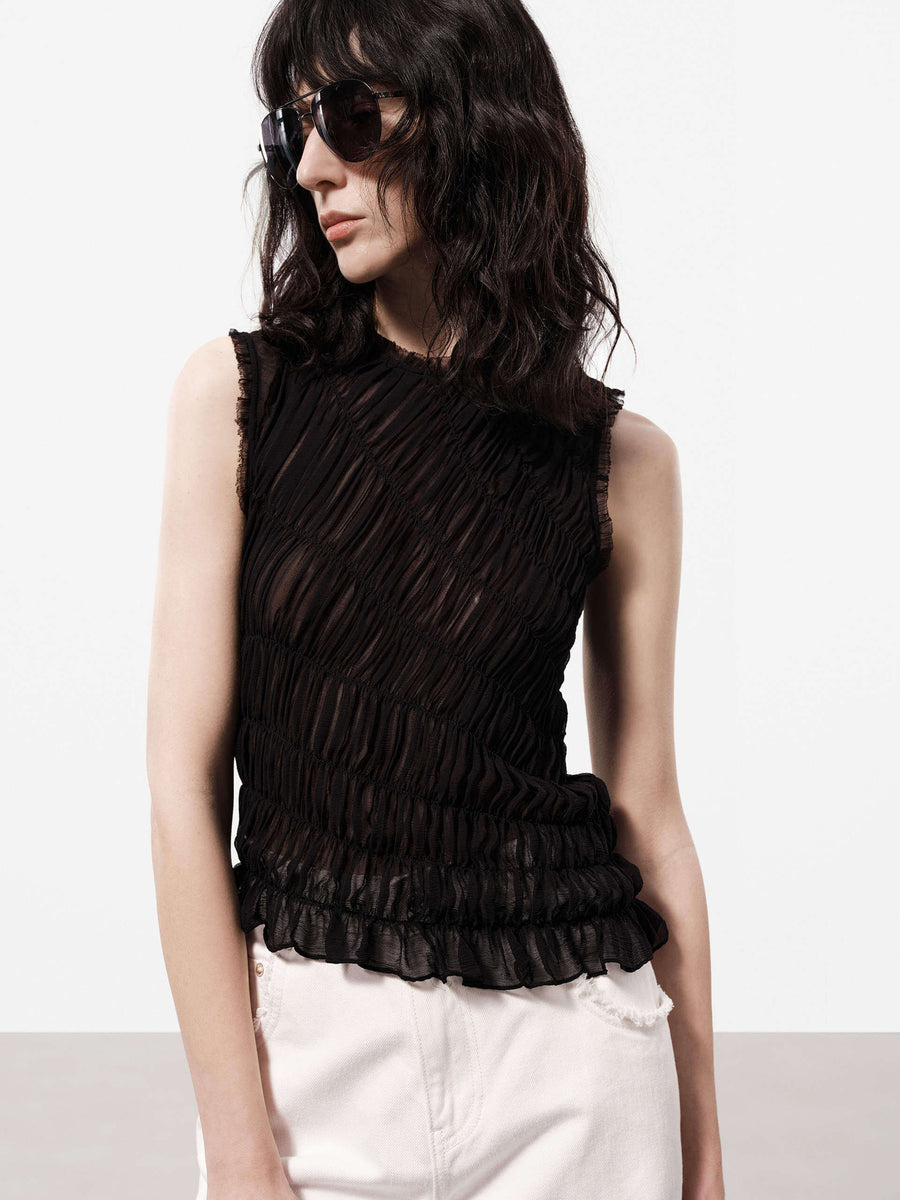 MO&Co. Women's Slim Fit Structured Top