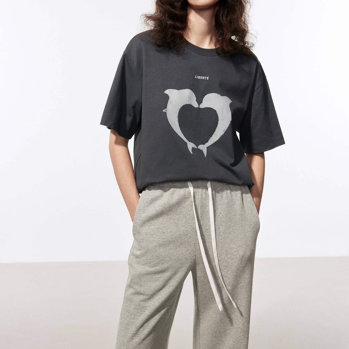 MO&Co. Women's Dolphin Print Cotton T-shirt