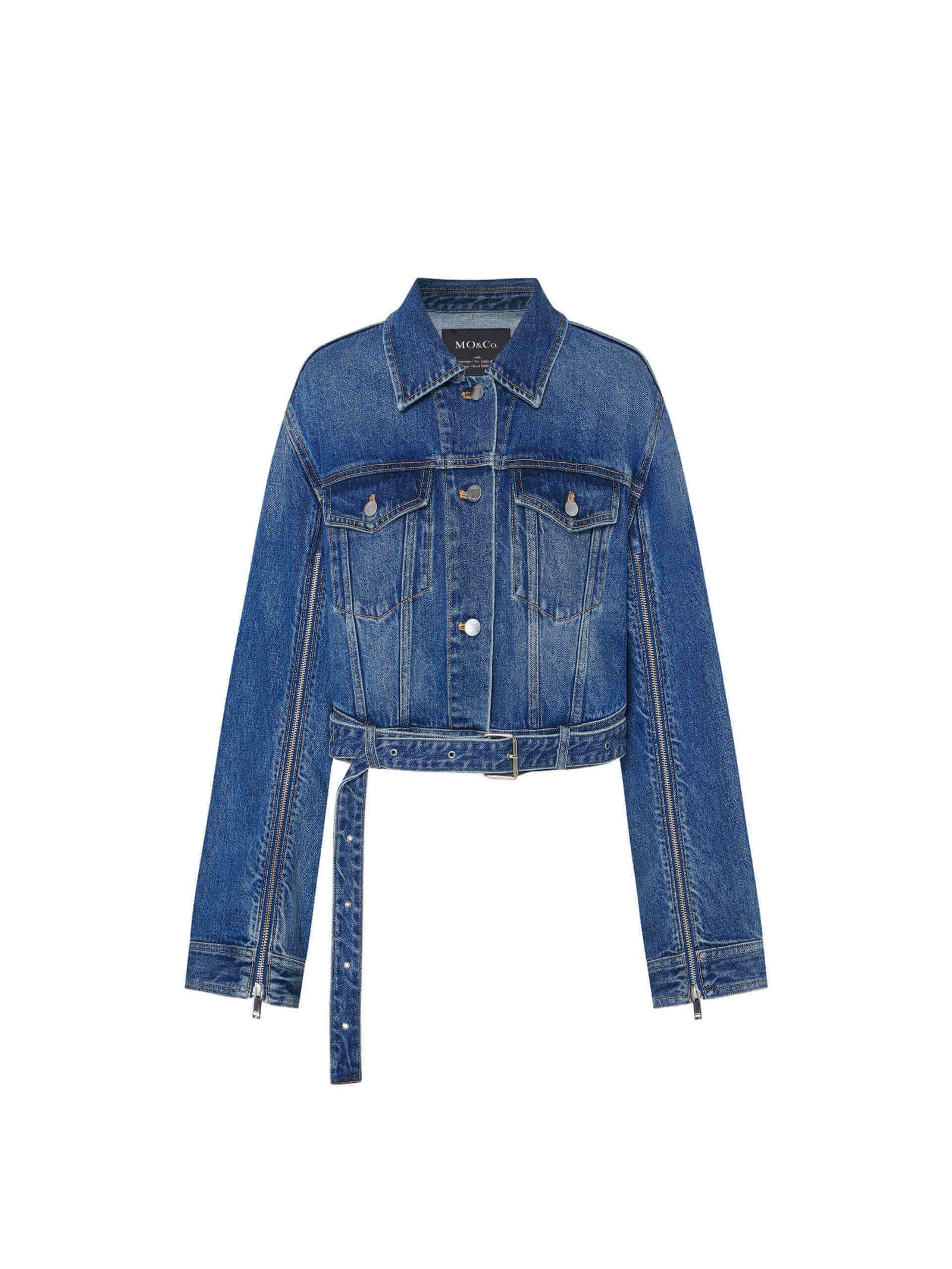 MO&Co. Women's Split Detail Denim Jacket