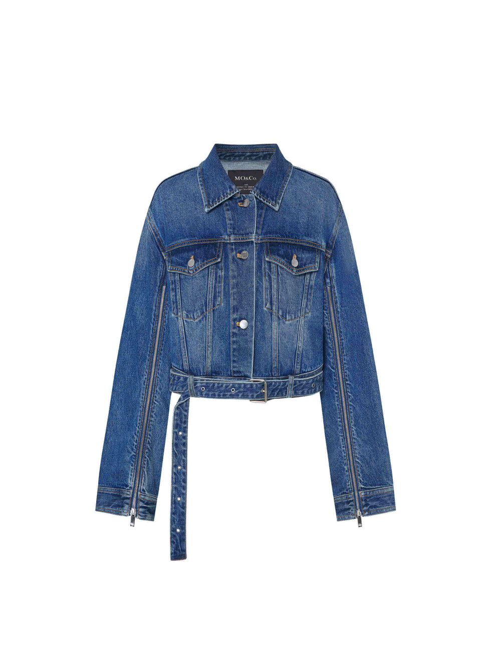 MO&Co. Women's Split Detail Denim Jacket