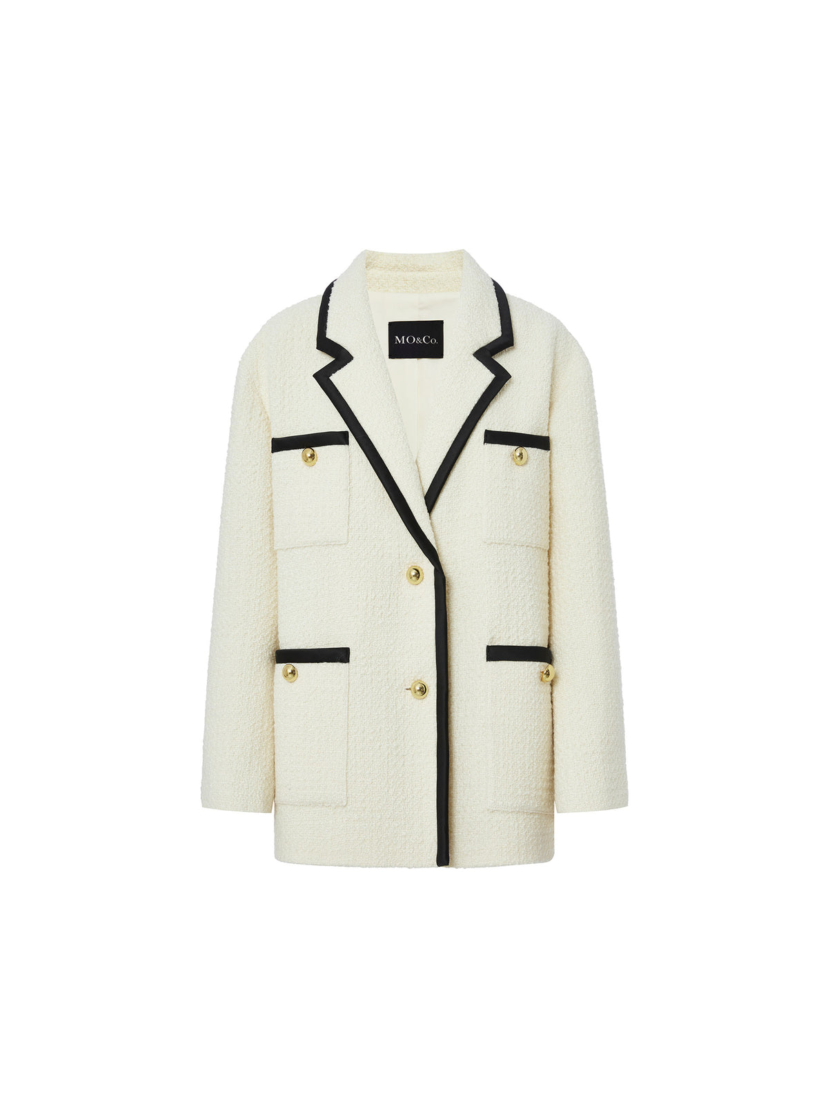 MO&Co. Women's Wool Blend Contrast Textured Coat
