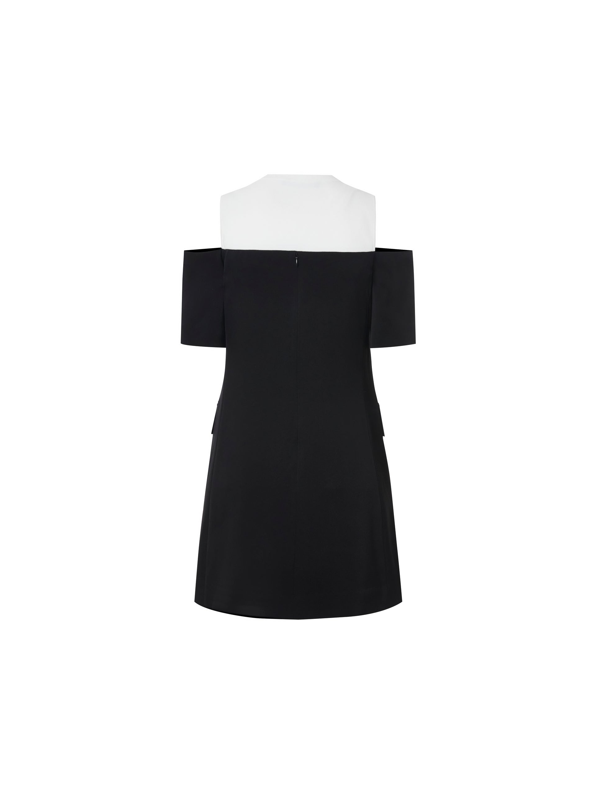 MO&Co.Women Open Shoulder Panel Dress Fitted Chic V Neck Black Causal ...