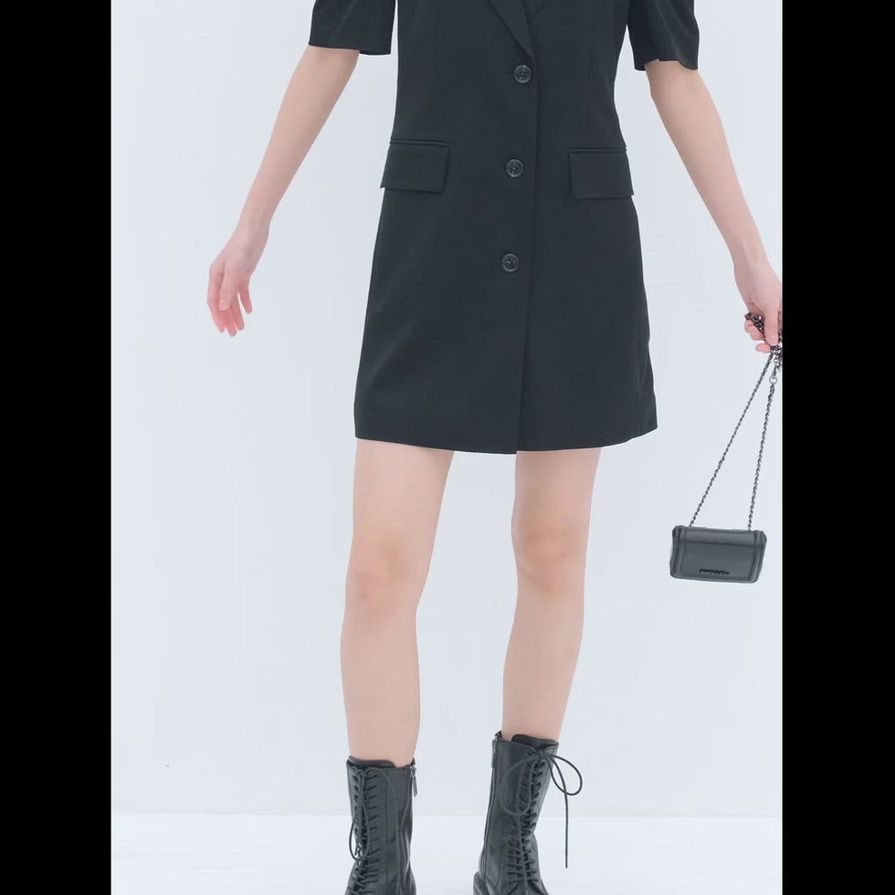 MO&Co.Women Open Shoulder Panel Dress Fitted Chic V Neck Black Causal ...