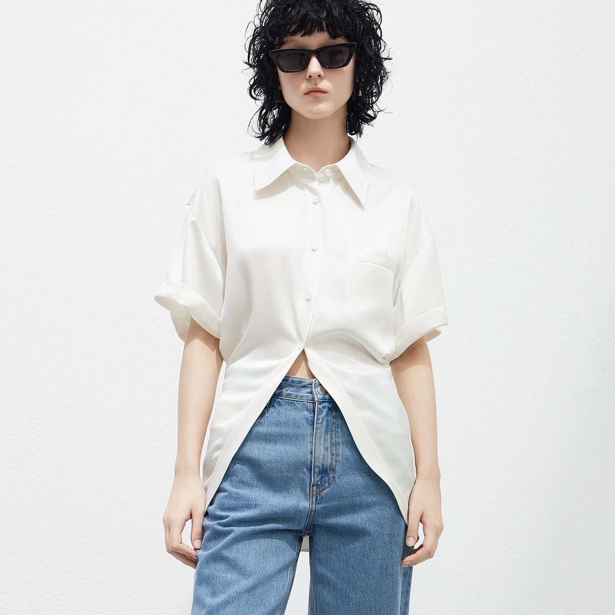 MO&Co. Women's Triacetate Blend Shirt