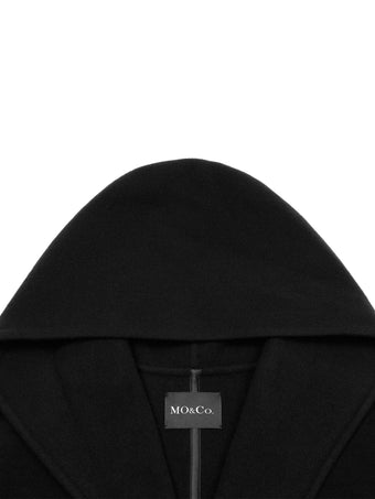 MO&Co. Women's Wool Blend Hooded Midi Coat